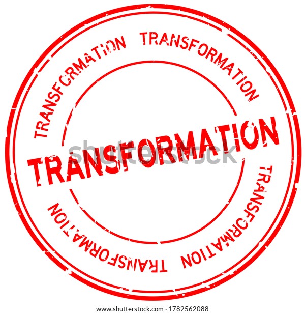 Grunge Red Transformation Word Round Rubber Stock Vector (Royalty Free ...