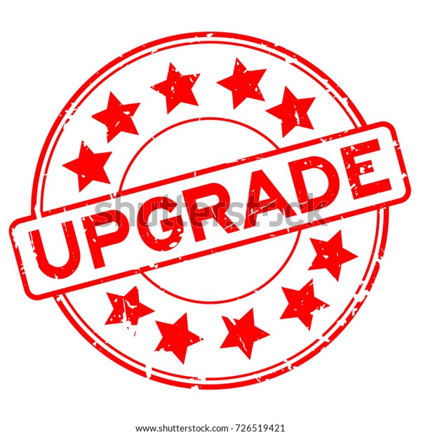Grunge Red Upgrade Wording Star Icon Stock Vector (Royalty Free ...