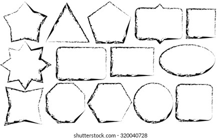 Geometric Shapes Frames Painted By Spray: vector de stock (libre de ...