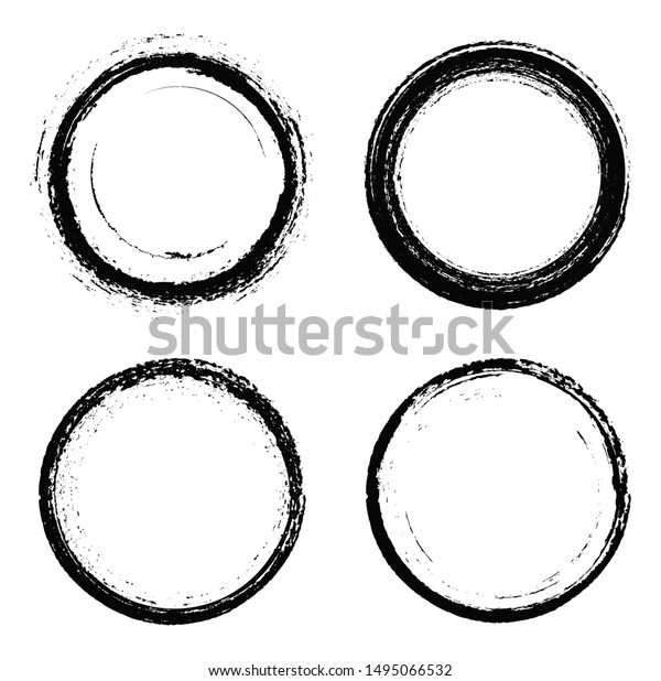 Grunge Round Framesdirty Distressed Circles 스톡 벡터(로열티 프리) 1495066532