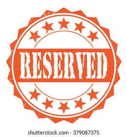 Reserved Stamp On White Stock Illustration 386850382