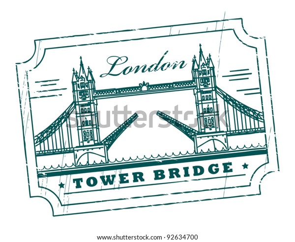 Grunge Rubber Stamp Tower Bridge London Stock Vector (Royalty Free ...