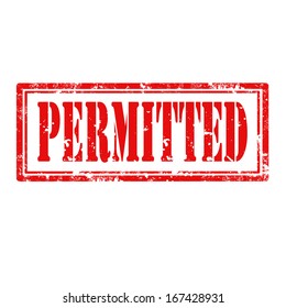 Grunge Rubber Stamp Word Permittedvector Illustration Stock Vector ...