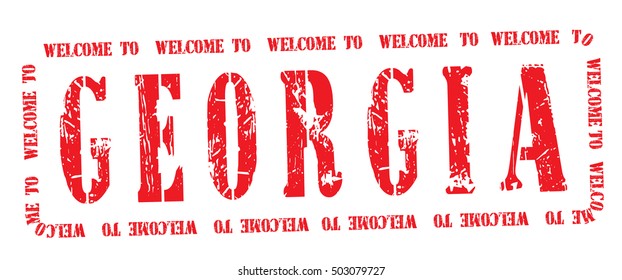 Grunge Stamp Welcome Georgia Vector Illustration Stock Vector (Royalty ...