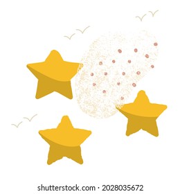 Grunge Stars Birds Vector Abstract Background Stock Vector (Royalty ...