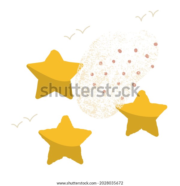 Grunge Stars Birds Vector Abstract Background Stock Vector (Royalty ...