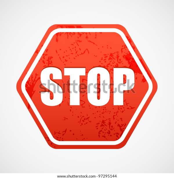 Grunge Stop Sign Polyhedron Stock Vector (Royalty Free) 97295144 ...