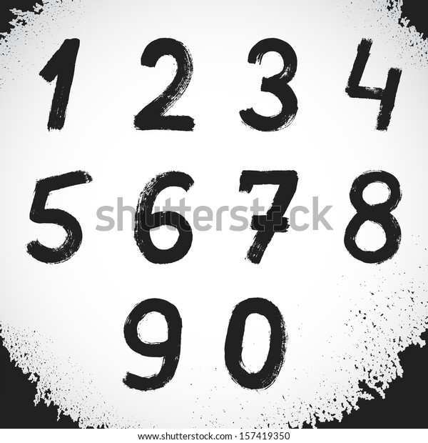Grunge Style Font Grunge Numbers Vector Stock Vector (Royalty Free ...