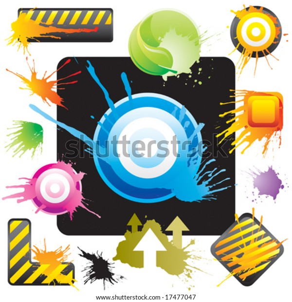 Grunge Style Symbol Designs Set Vector: เวกเตอร์สต็อก (ปลอดค่าลิขสิทธิ์ ...