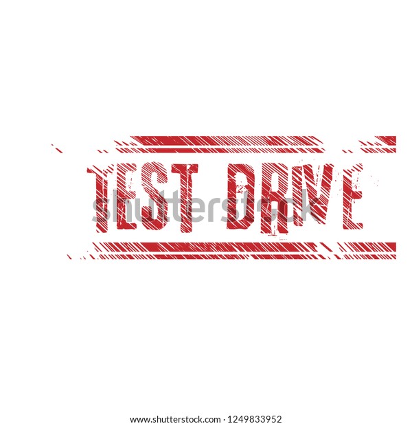 Grunge Test Drive Emblem Label Badge Stock Vector (Royalty Free) 1249833952