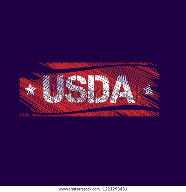Grunge Usda Emblem Label Badge Logo: vector de stock (libre de regalías ...