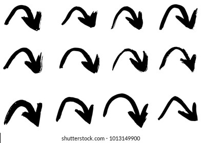 Grunge Vector Turn Arrows Isolated Dry Stock Vector (Royalty Free ...