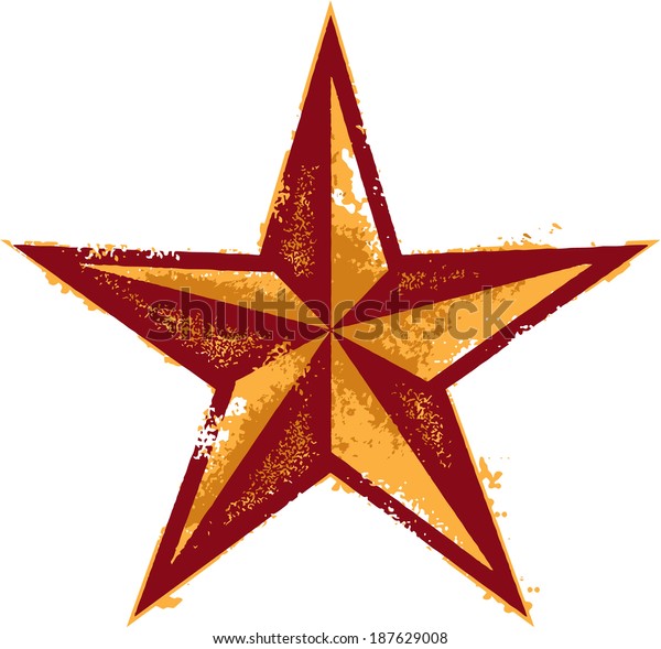 Grunge Vector Western Star Design Stock Vector (Royalty Free) 187629008