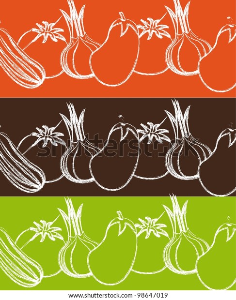Grunge Vegetables Drawing Background Vector Illustration Stock Vector ...
