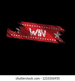 Grunge Win Emblem Label Badge Logo Stock Vector (Royalty Free ...