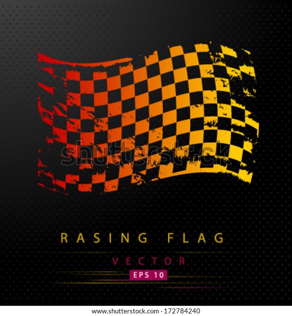 Grungy colored racing flag