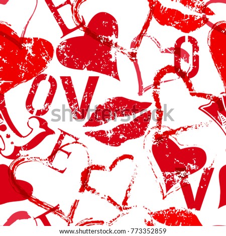 Grungy Love Seamless Background Texture Vector Stock Vector (Royalty ...