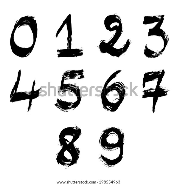 Grungy Numbers Set Grungy Vector Numbers Stock Vector (Royalty Free ...