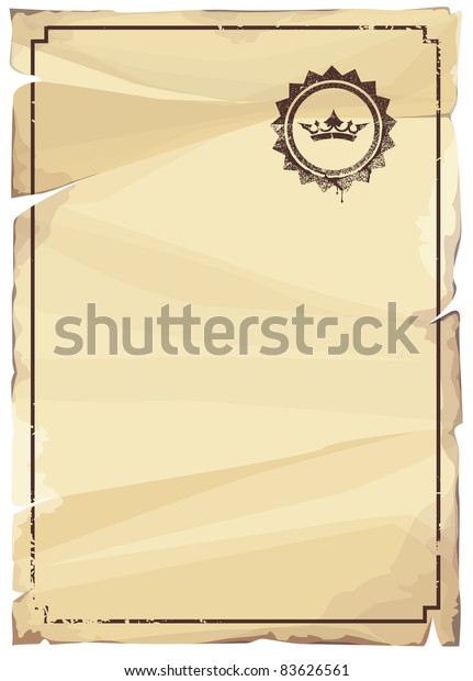 Grungy Parchment Background Crown Emblem Stock Vector (Royalty Free ...