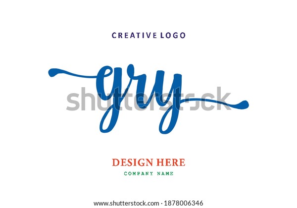 Gry Lettering Logo Simple Easy Understand Stock Vector (Royalty Free ...