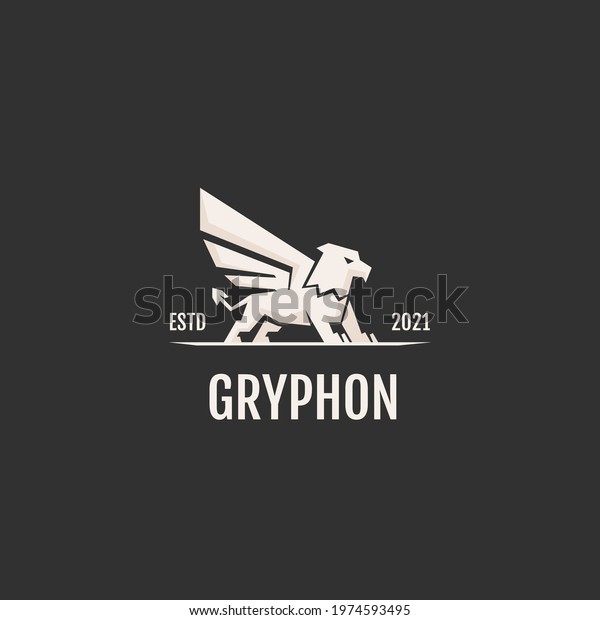 Gryphon Mythical Modern Minimalism Logo Stock Vector (Royalty Free ...