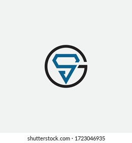 Gs Initial Logo Diamond Line Vector Stock Vector (Royalty Free ...