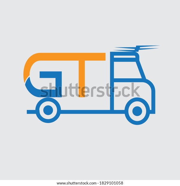 Gt Truck Shape Logo Design Vector Stock Vector (Royalty Free ...