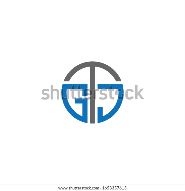 Gtj Tgj Unique Circle Logo Design Stock Vector (Royalty Free ...