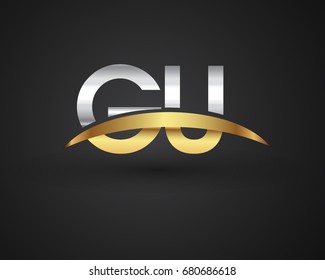 Gu Initial Logo Company Name Colored: เวกเตอร์สต็อก (ปลอดค่าลิขสิทธิ์ ...