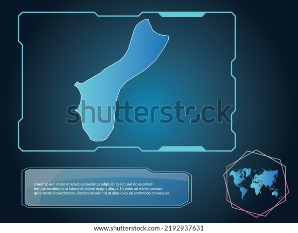 Guam Map Infographic Technology Blue Color Stock Vector (Royalty Free ...