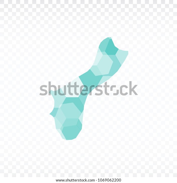 Guam Mappolygonal Map Made Colorful Hexagons Stock Vector (Royalty Free ...