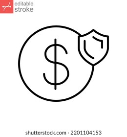 Guarantee Financial Protect Dollar Icon Money Stock Vector (Royalty ...