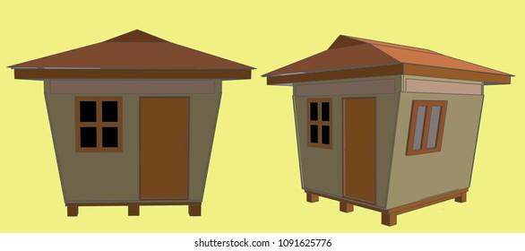 Guard House Vector Illustration Stock Vector (Royalty Free) 1091625776 ...