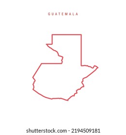 Guatemala Editable Outline Map Guatemalan Red Stock Vector (Royalty ...