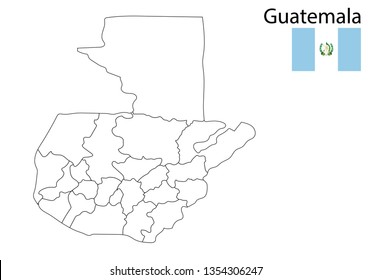 Guatemala Map Drawing: เวกเตอร์สต็อก (ปลอดค่าลิขสิทธิ์) 1354306247 ...