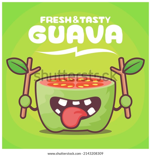 Guava Cartoon Fruit Vector Illustration Funny Stock Vector (Royalty ...