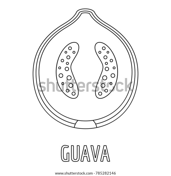 Guava Icon Outline Illustration Guava Vector Stock Vector (Royalty Free ...