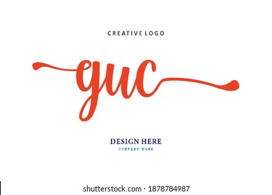 Guc Lettering Logo Simple Easy Understand Stock Vector (Royalty Free ...