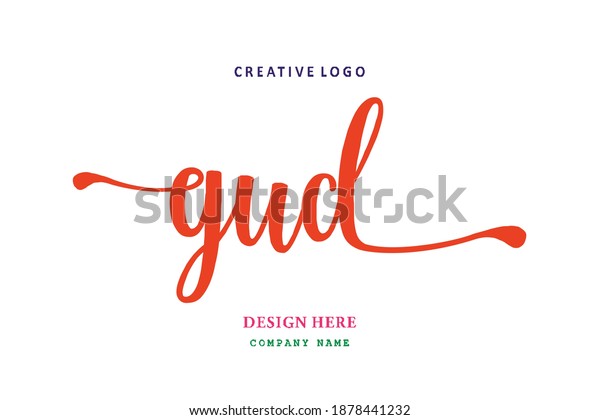 Gud Lettering Logo Simple Easy Understand Stock Vector (Royalty Free ...