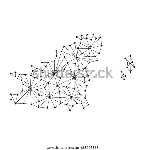 Guernsey Map Polygonal Mosaic Lines Network Stock Vector (Royalty Free ...