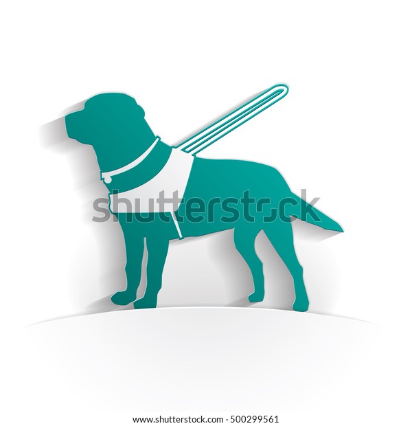 Guide Dog Icon Paper Style Full Stock Vector (Royalty Free) 500299561 ...