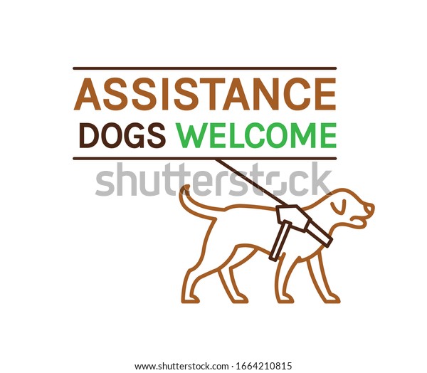 Guide Dogs Welcome Sign Support Assistance Stock Vector (Royalty Free ...