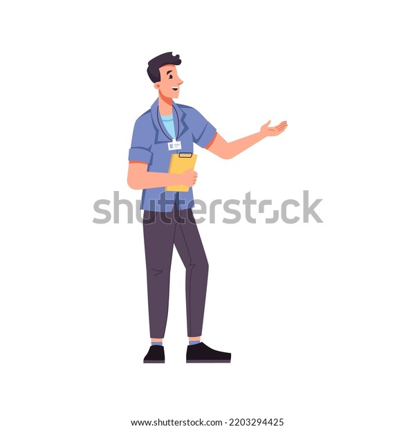 Guide Man Badge On Uniform Papers Stock Vector (Royalty Free ...