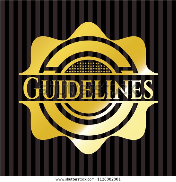 Guidelines Golden Emblem Badge Stock Vector (Royalty Free) 1128882881 ...