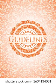 Guidelines Orange Mosaic Emblem Vector Illustration Stock Vector ...