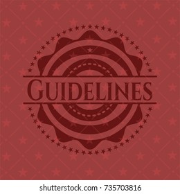 Guidelines Red Emblem Vintage Stock Vector (Royalty Free) 735703816 ...