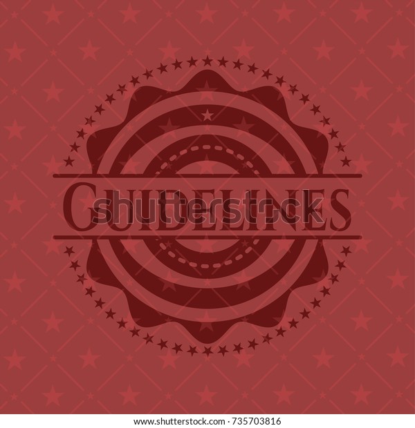Guidelines Red Emblem Vintage Stock Vector (Royalty Free) 735703816 ...