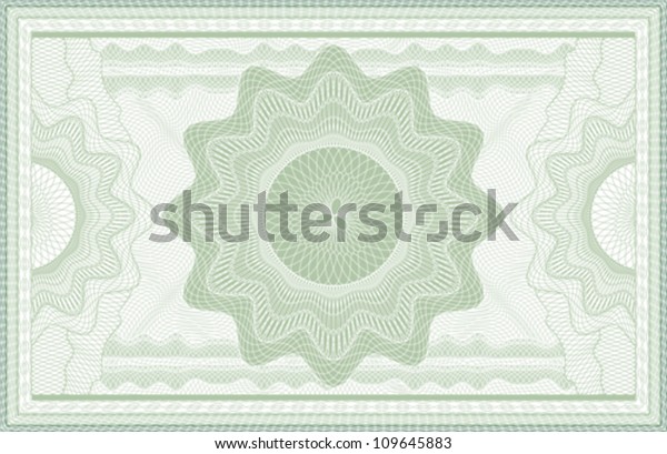 Guilloche Banknote Voucher Certificate Background Stock Vector (Royalty ...