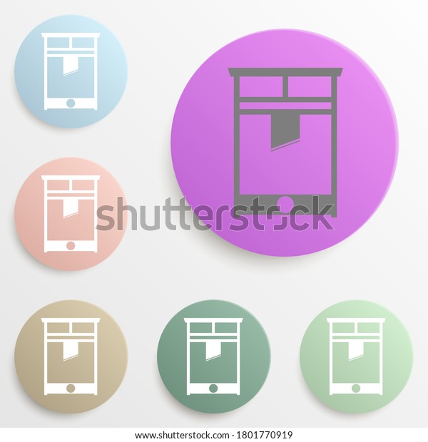 Guillotine Badge Color Set Simple Glyph Stock Vector (Royalty Free ...