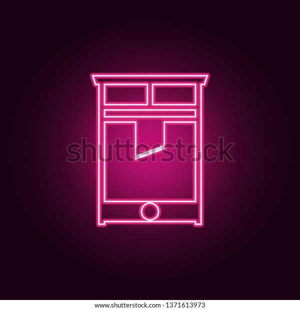 Guillotine Icon Elements Web Neon Style Stock Vector (Royalty Free ...